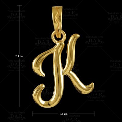 K letter pendant gold store
